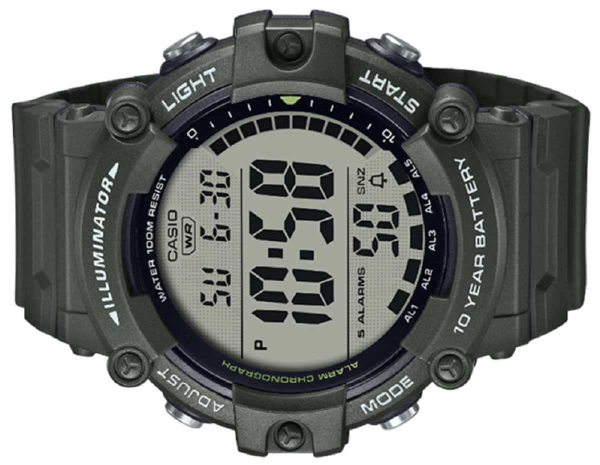 Casio AE-1500WHX-3A Army green Resin Strap Watch for Men