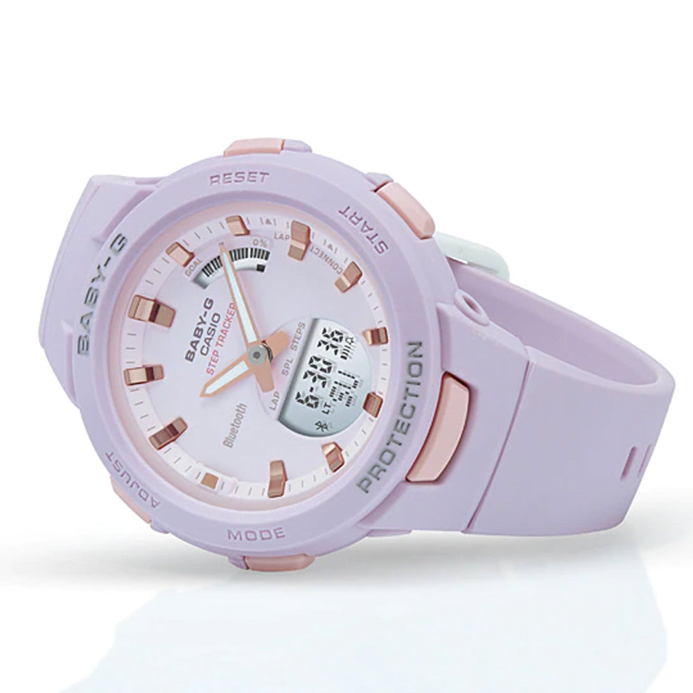 Casio Baby-g BSA-B100-4A2 Bluetooth Digital Analog Rubber Strap Watch