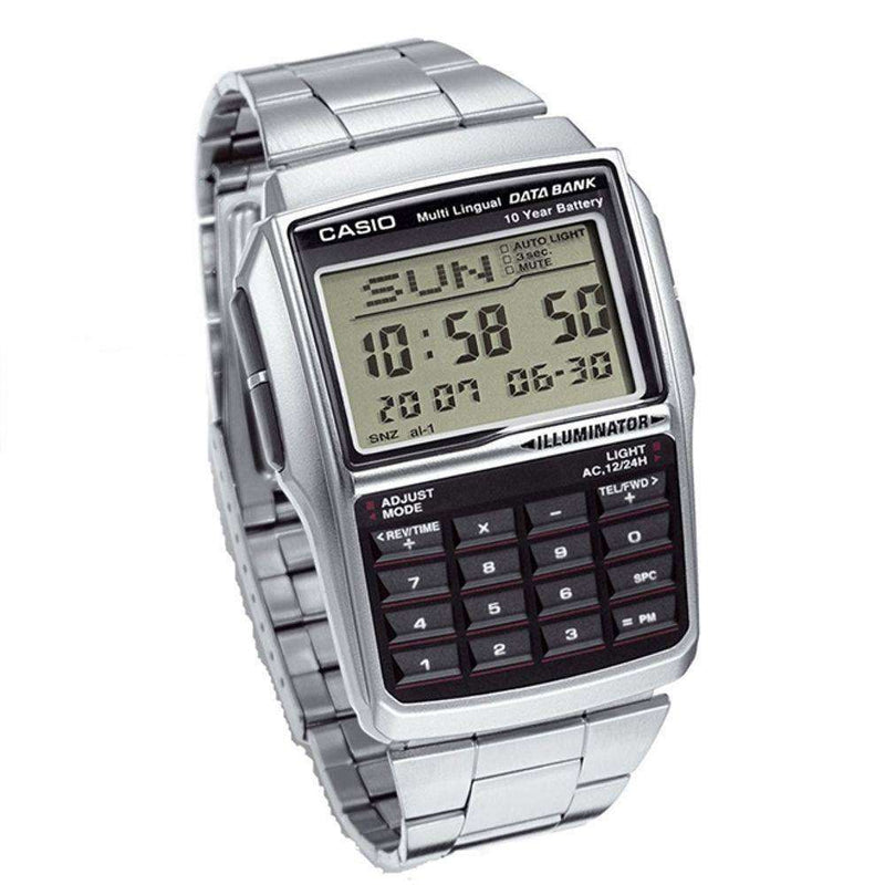 Casio DBC-32D-1A Silver Stainless Calculator Watch for Men