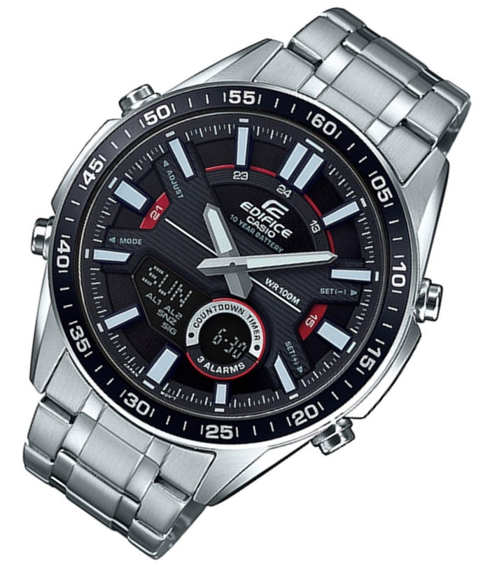 Casio Edifice EFV-C100D-1A Digital Analog Stainless Steel Strap Watch