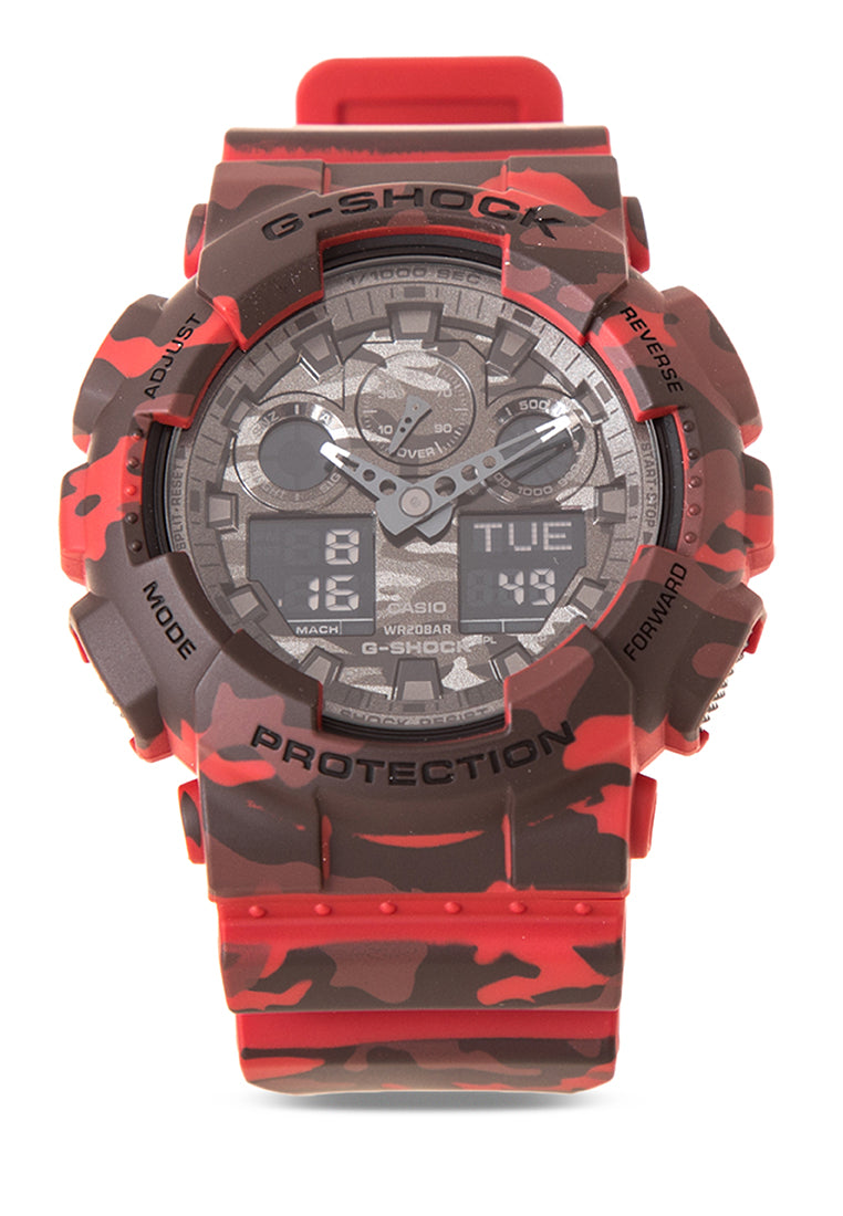 Casio G-shock GA-100CM-4A Digital Analog Rubber Strap Watch For Men