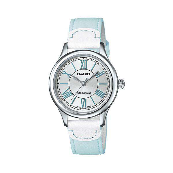 Casio LTP-E113L-2ADF Light Blue Leather Strap Watch for