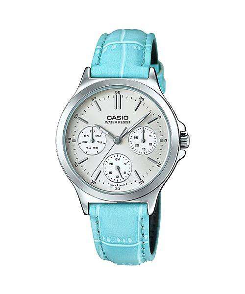 Casio LTP-V300L-2A Light Blue Leather Strap Watch for and
