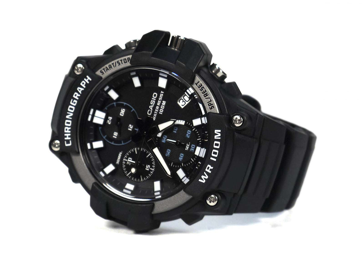 Casio MCW-110H-1AVDF Analog Chronograph Black Resin Strap