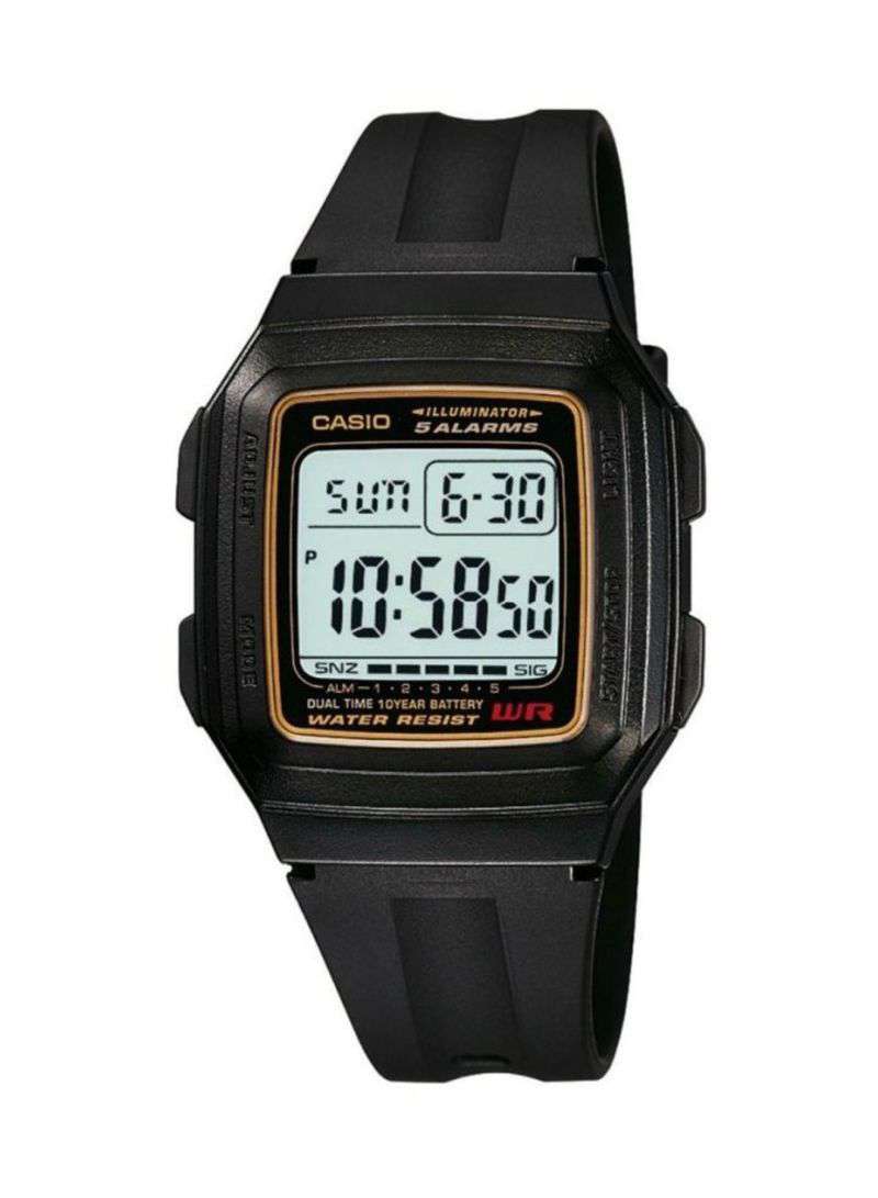 Casio Standard F-201WA-9ADF Black Resin Watch for Men and