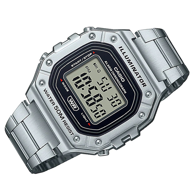 Casio W-218HD-1A Silver Stainless Steel Watch for Men