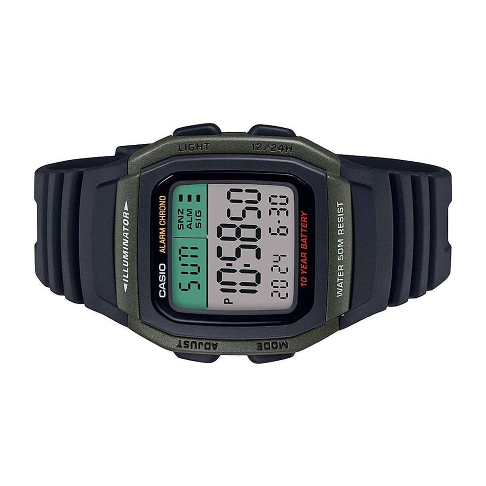 Casio W-96H-3AVDF Black Resin Watch for Men and Women