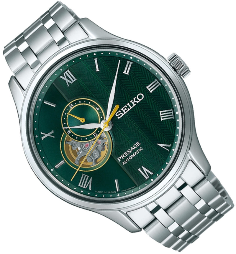 Seiko Presahe SSA463J1 Japanese Zen Garden Open Heart Automatic Watch