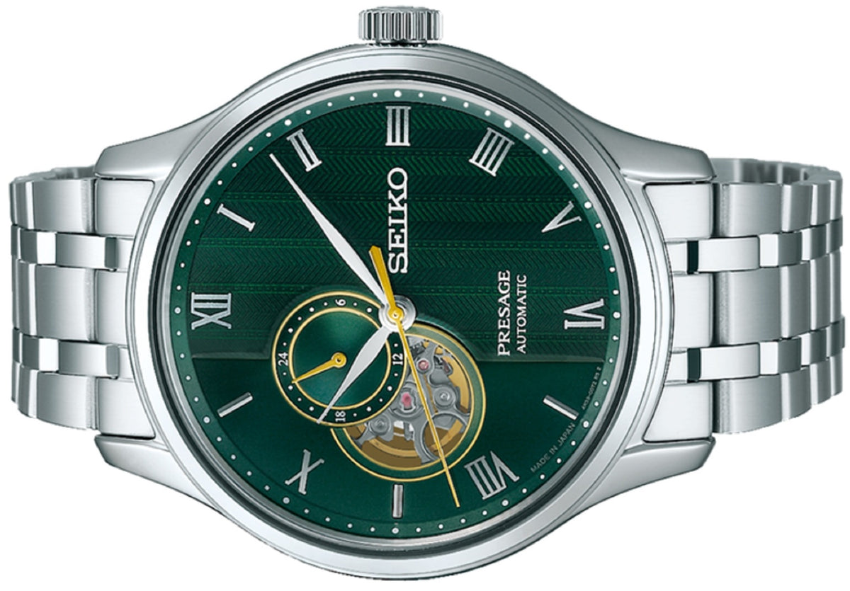 Seiko Presahe SSA463J1 Japanese Zen Garden Open Heart Automatic Watch