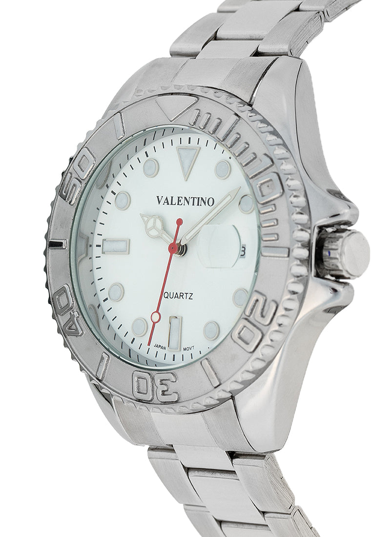 Valentino 20122465-White Diak Analog Stainless Steel Strap Watch For M